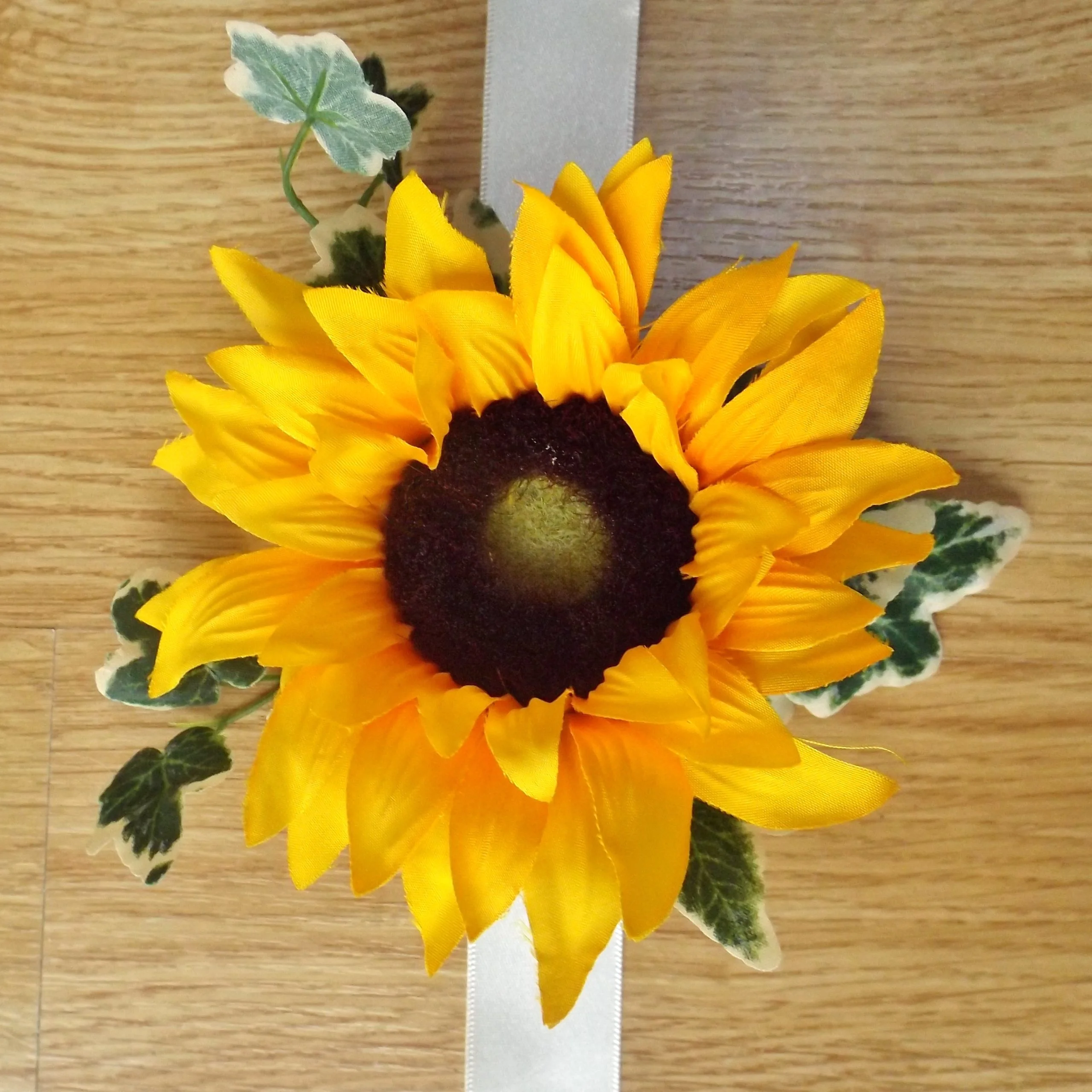 Sunflower Ivy Wrist Corsage